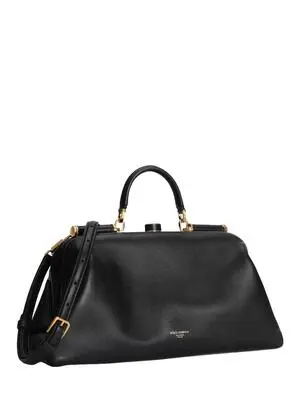 Dolce & Gabbana Large Plongé Nappa Leather Handbag - Black