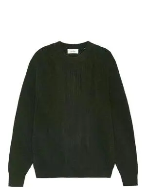 LES DEUX Crewneck Ribbed Wool Knit - Green