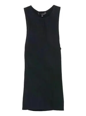 Tibi Cut-out Ribbed Knit Tank - Blue