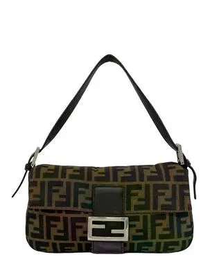 Fendi Zucca Canvas Baguette Shoulder Bag - Brown