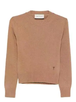 AMI Paris De Coeur Crew Neck Sweater - Neutrals
