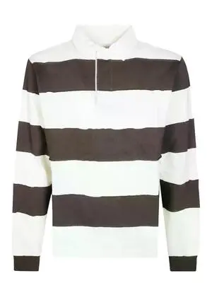 WOC Striped Long-sleeve Polo Shirt - Neutrals