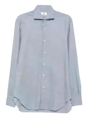 BARBA NAPOLI Spread-collar Button-up Shirt - Blue