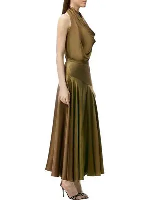 Adam Lippes Thea Silk Maxi Skirt - Brown