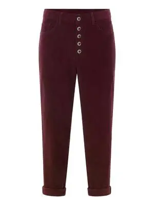 DONDUP Corduroy Button-front Trousers - Red