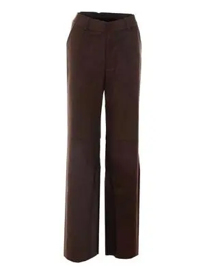 ELEH Wide-leg Trousers - Brown