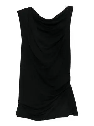 ENTIRE STUDIOS Ruched Sleeveless Top - Black
