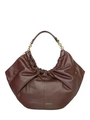 COCCINELLE Coccinelle Medium Ruched Chain-Link Tote Bag Red