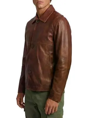 ARMA Arma Steep Button-Up Leather Jacket