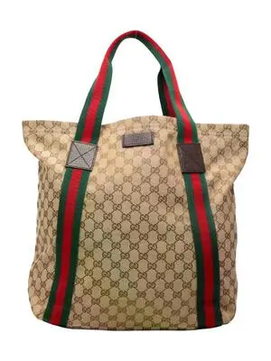 Gucci Gg Canvas Web Tote Bag - Neutrals