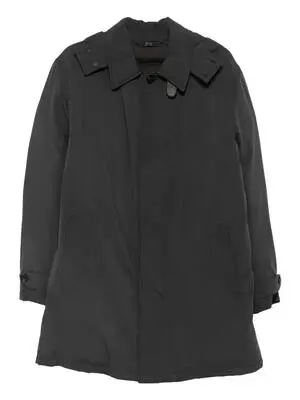 Brioni Hooded Button-up Coat - Black