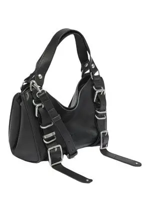DIESEL® D-one Small Top-handle Bag In Treated Leather - Black