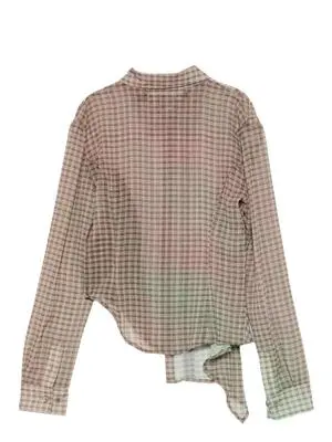 Andersson Bell Check-pattern Asymmetrical Shirt - Neutrals