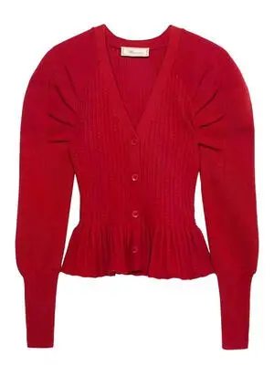 BLUMARINE Blumarine Cable-Knit Peplum Cardigan