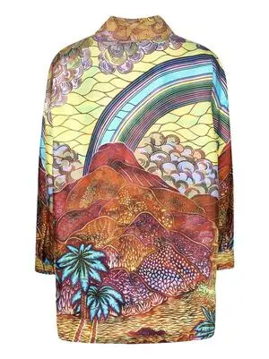 ATELIER VLISCO Rainbow-print Long-sleeve Shirt - Orange