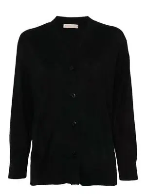 PUROTATTO Fine Knit V-neck Cardigan - Black