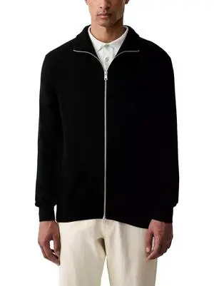 Marc O'polo Marc O'Polo Zip-Up Cardigan With Ribbed Trim Black