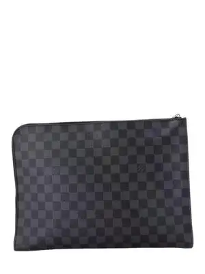 LOUIS VUITTON Pochette Jour Damier Graphite Gm Clutch Bag - Black