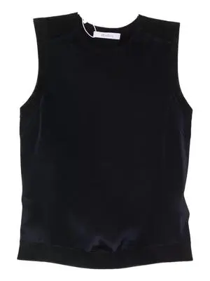 Max Mara Max Mara Sleeveless Ribbed Trim Top Blue