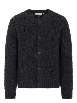SUNFLOWER Bouclé-knit V-neck Cardigan - Black