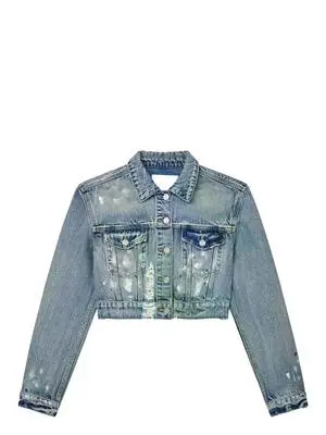 PURPLE BRAND Paint-splatter Denim Jacket - Blue