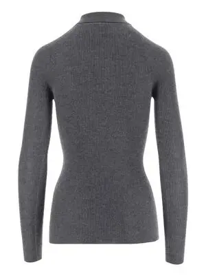 SA SU PHI SA SU PHI Ribbed Knit Long Sleeve Polo Shirt