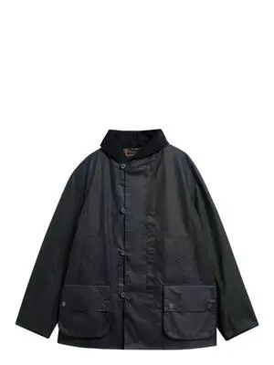 Barbour Macdale Waxed-cotton Corduroy-collar Jacket - Blue