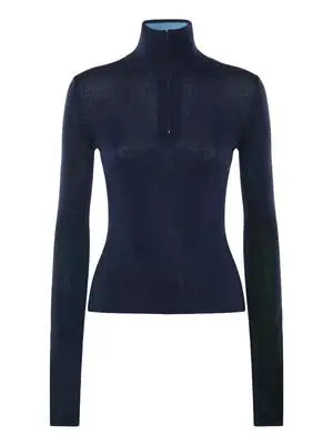 THE FRANKIE SHOP The Frankie Shop Ribbed Knit Sweater Blue