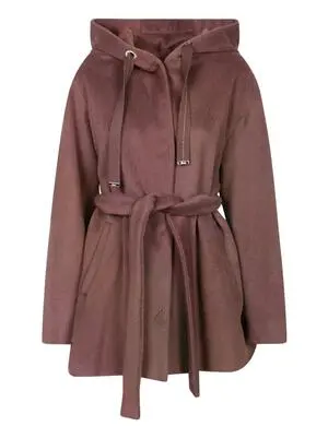 Herno Herno Hooded Belted Coat Brown