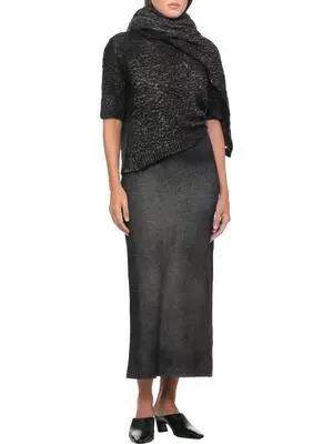 Avant Toi Bouclé-knit Short-sleeve Sweater - Black