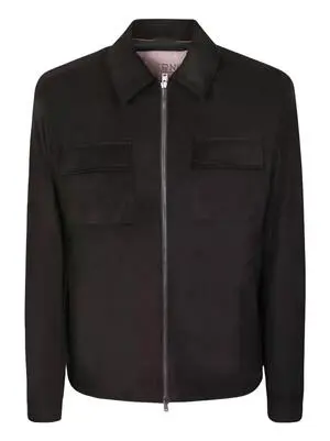 Herno Zip-up Chest-pocket Overshirt - Black