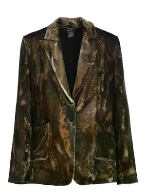 Avant Toi Velvet Effect Single-breasted Blazer - Brown