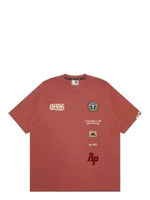 AAPE BY *A BATHING APE Logo-patch Graphic-print T-shirt - Red