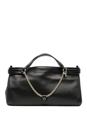 Orciani Chain-link Leather Shoulder Bag - Black