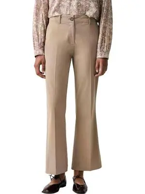 Marc O'polo Pressed Crease Flared Trousers - Neutrals