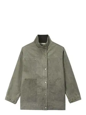 TOUT A COUP Tout À Coup High-neck Cotton Jacket - Green