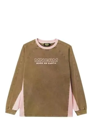MINI CREAM Logo-print Panelled Sweater - Brown