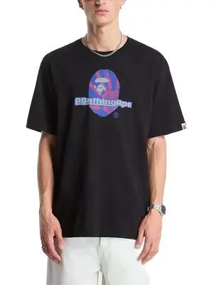 A BATHING APE Graphic Print T-shirt - Black