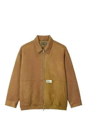 Izzue Logo Patch Zip-up Jacket - Brown