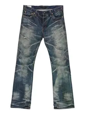 Mastercraft Union Faded Distressed Jeans - Blue