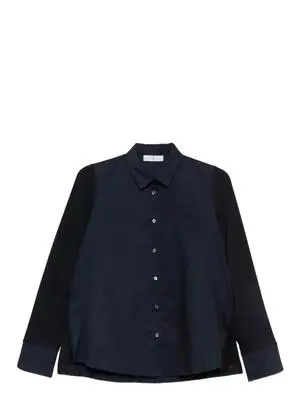 WHYCI Panelled Long Sleeve Shirt - Blue
