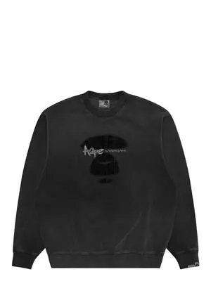 AAPE BY *A BATHING APE Embroidered Graffiti Print Sweater - Black
