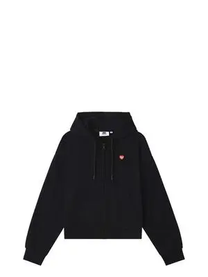 CHOCOOLATE Zip-up Hoodie With Heart Patch - Black