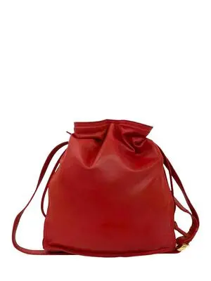 Loewe Embossed Leather Flamenco Tassel Crossbody Bag - Red