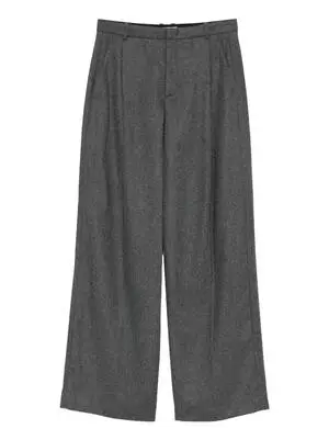 Vince Camille Pleated Wide-leg Trousers - Grey