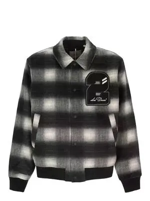 LES DEUX Les Deux Plaid Logo Patch Bomber Jacket