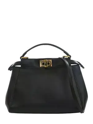 Fendi Mini Leather Peekaboo Iconic Satchel - Black