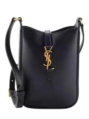 Saint Laurent Le 5 A 7 Vertical Leather Mini Shoulder Bag - Black
