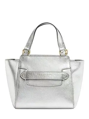 THE BRIDGE Laminated Leather Bucket Bag - Silver