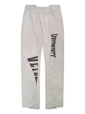 Vetements Cut Up Logo Elasticated-waistband Track Pants - Grey